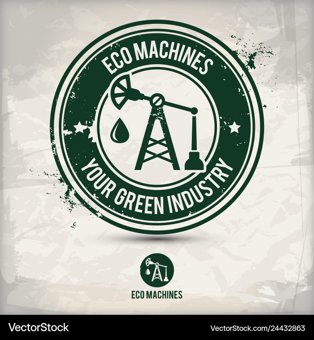 Alternative eco machine stamp Royalty Free Vector Image