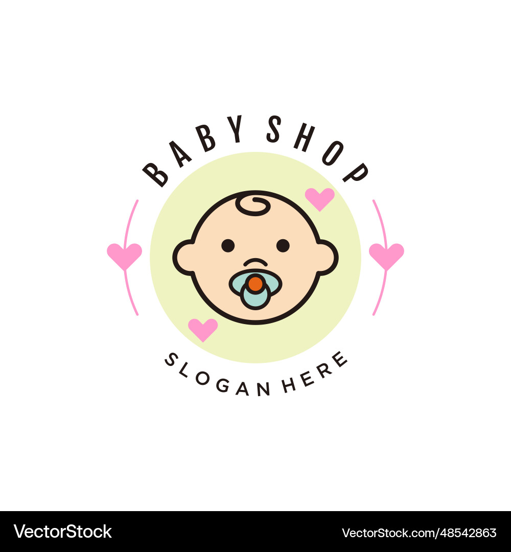 Baby shop logo with creative design concept Vector Image