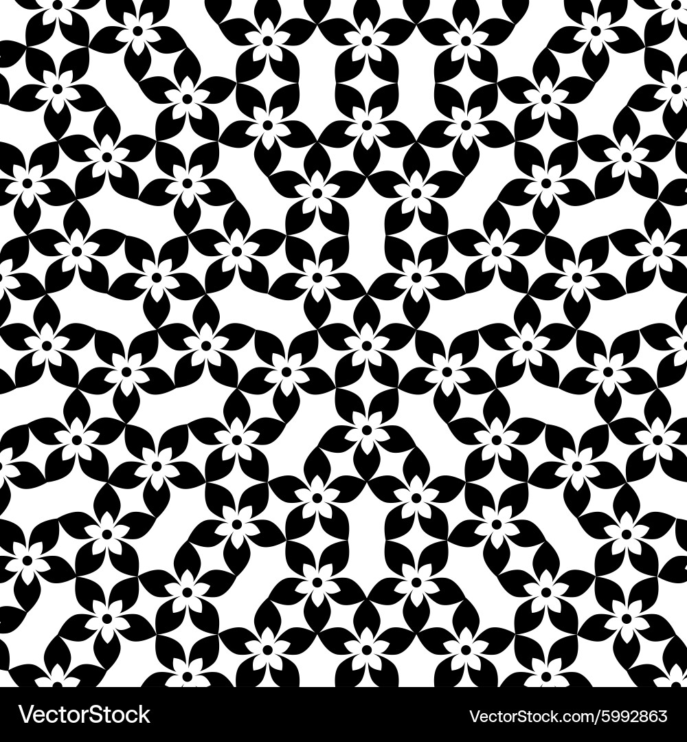 Black and white flower pattern Royalty Free Vector Image