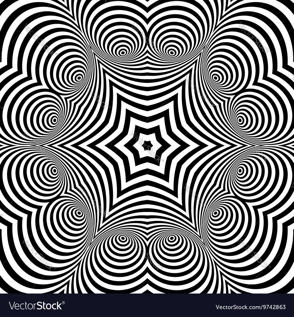Black White Background Optic Art Royalty Free Vector Image