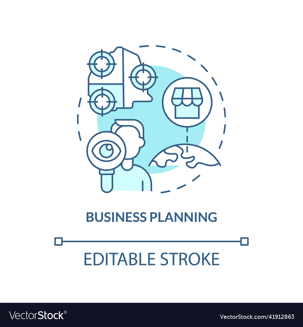 Business planning turquoise concept icon Vector Image Business planning turquoise concept icon Vector Image