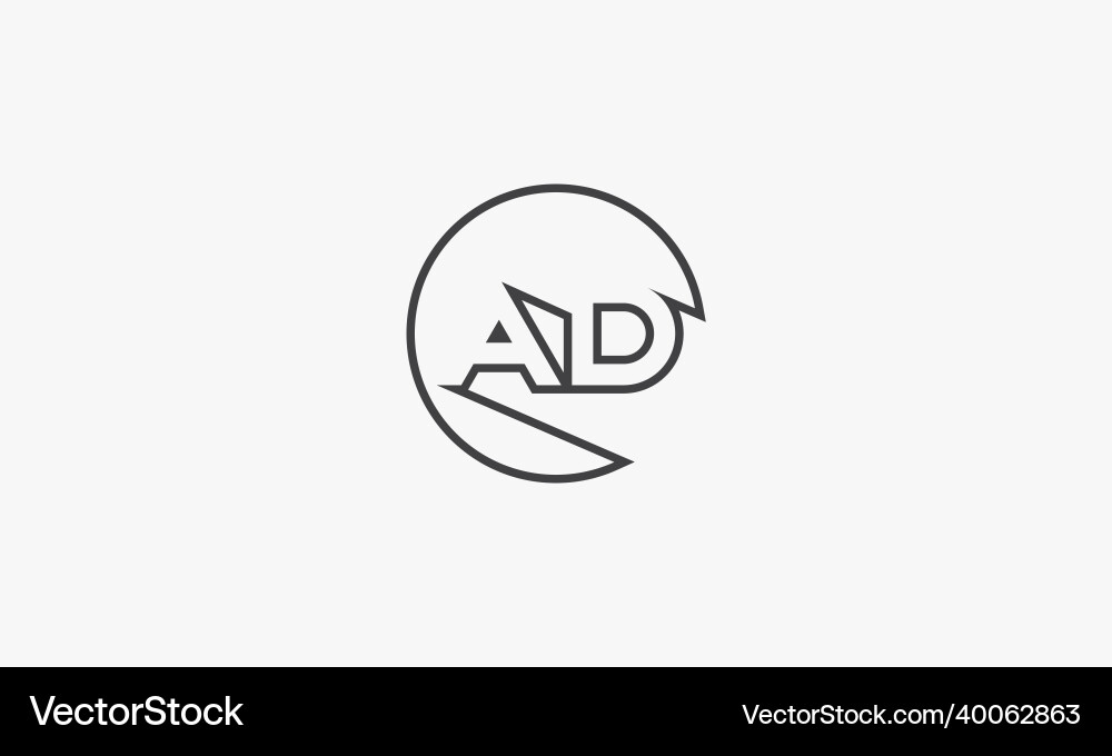 Circle line letter ad logo concept isolated Vector Image