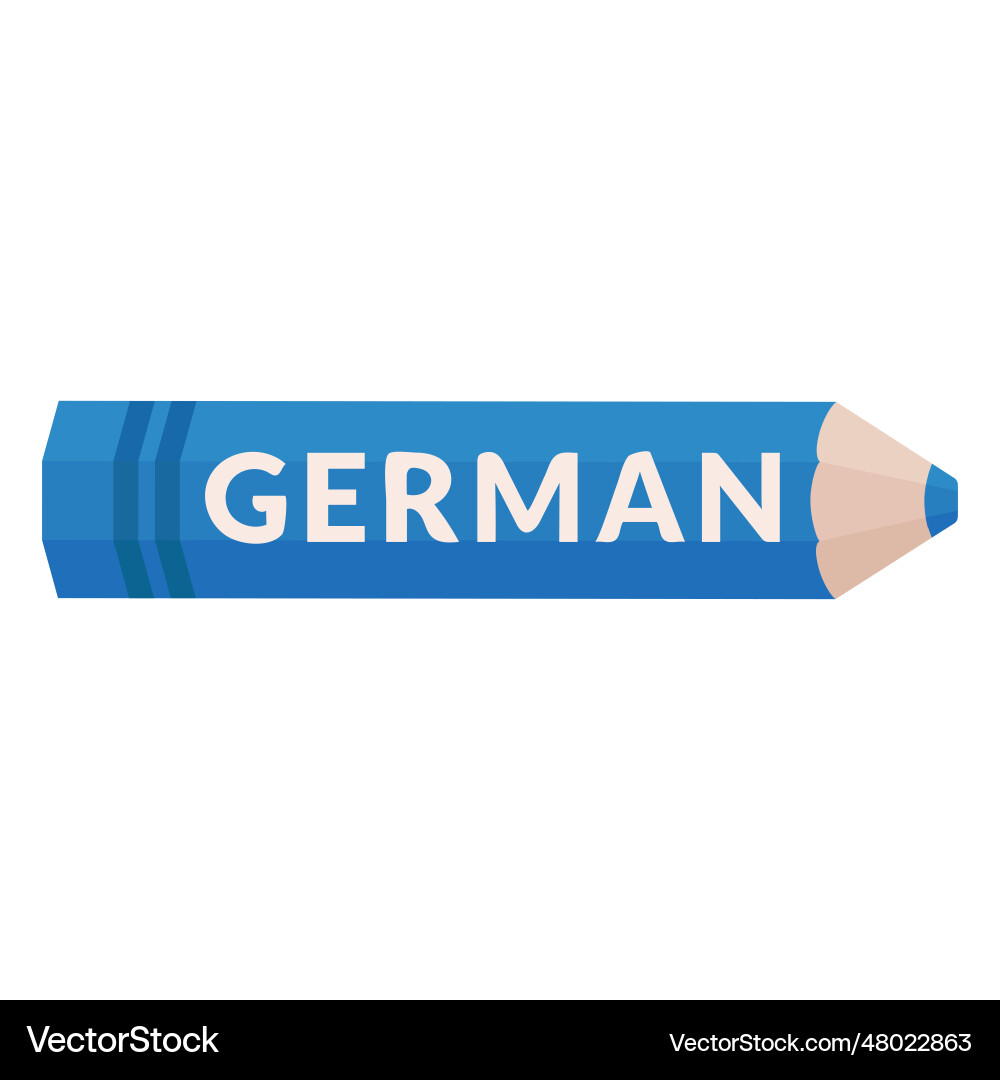 Color pencil school subject german icon Royalty Free Vector