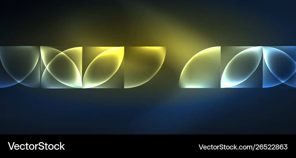 Colorful blue neon shape round triangle in modern Vector Image