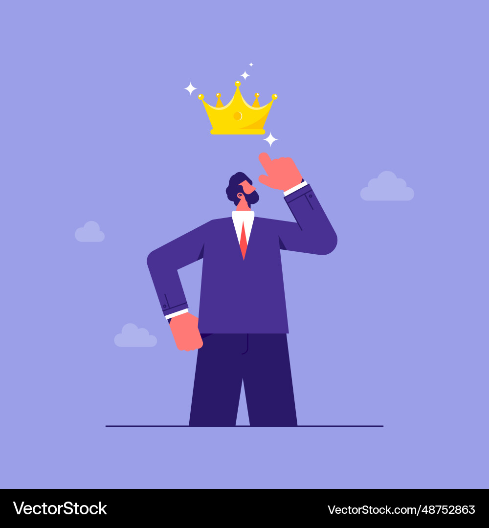 Concept of positive self esteem success Royalty Free Vector