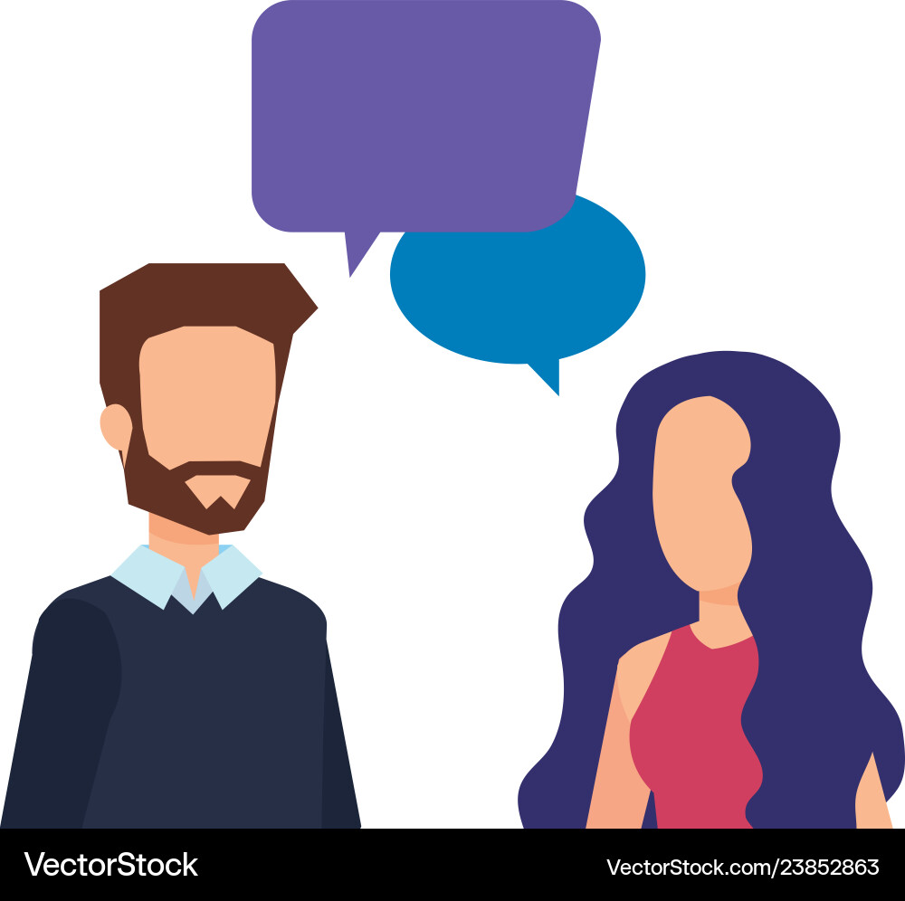 Elegant business couple talking Royalty Free Vector Image