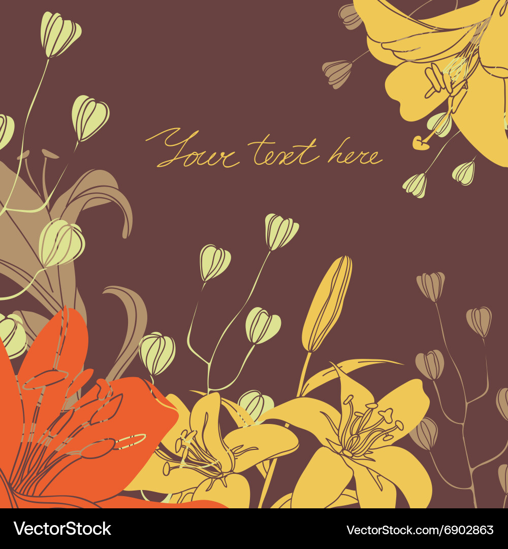Floral card with place for your text Royalty Free Vector