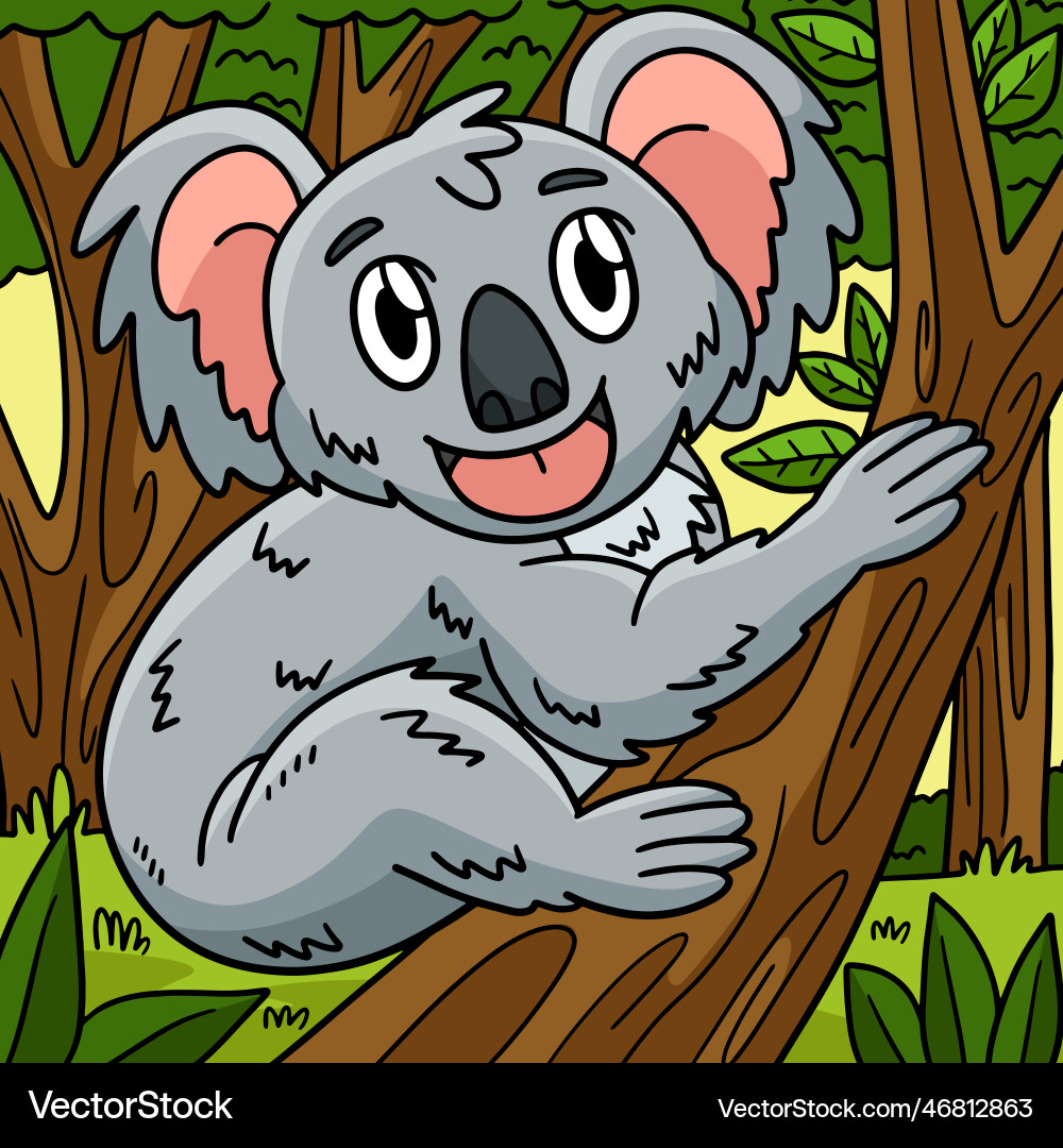 Koala animal colored cartoon Royalty Free Vector Image