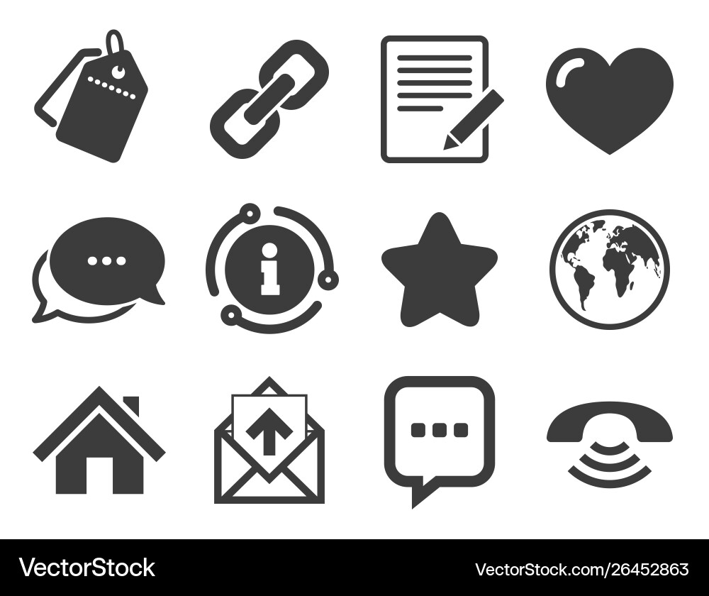 Mail contact icons communication signs Royalty Free Vector