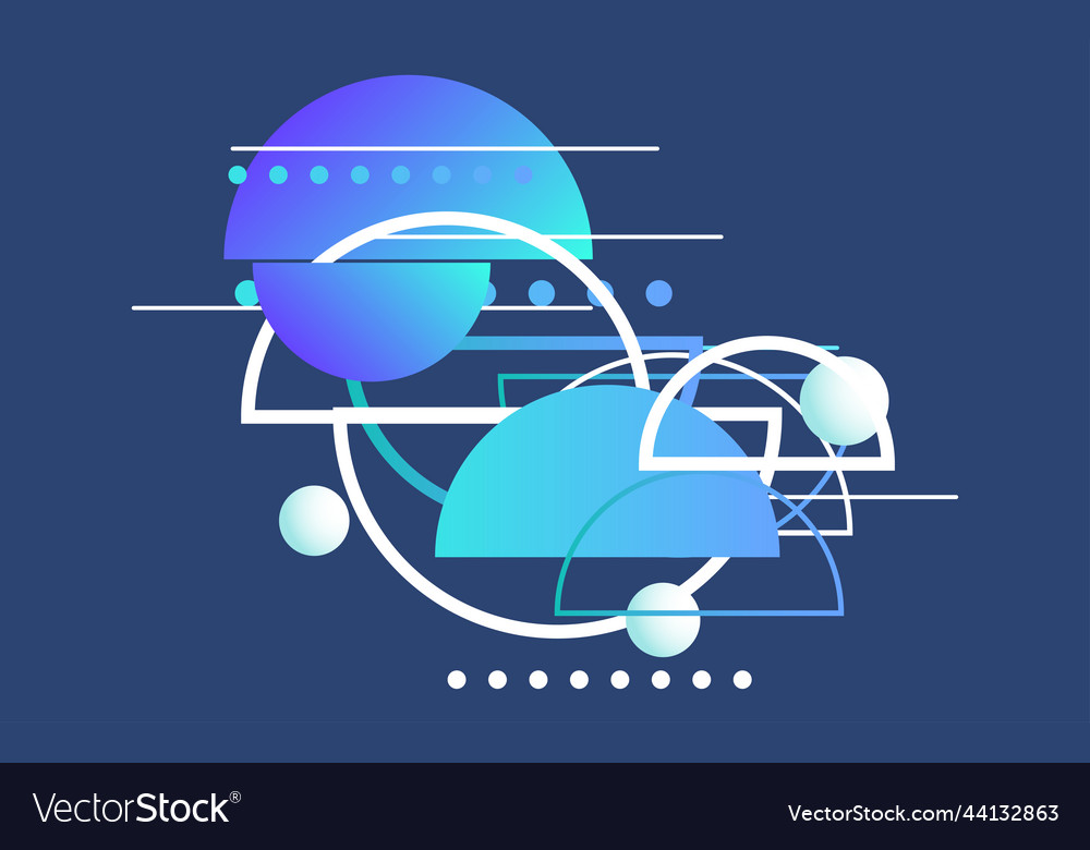 Overlapping design elements on blue background Vector Image Overlapping design elements on blue background Vector Image