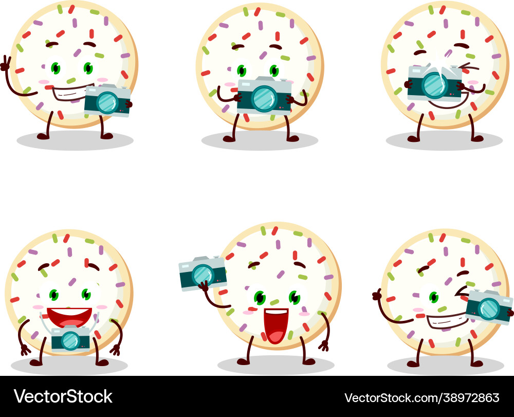 Photographer profession emoticon with sugar Vector Image