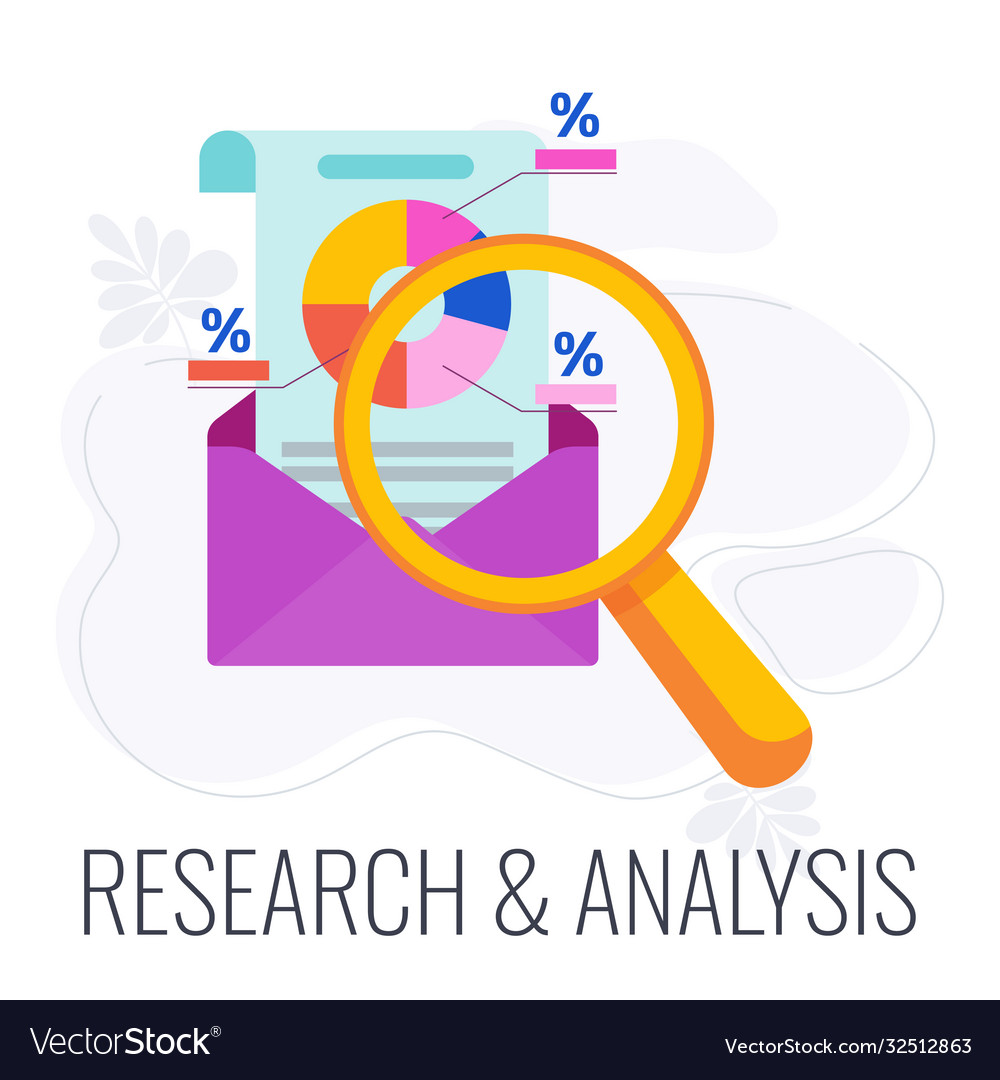 Research and analysis implementation icon flat Vector Image
