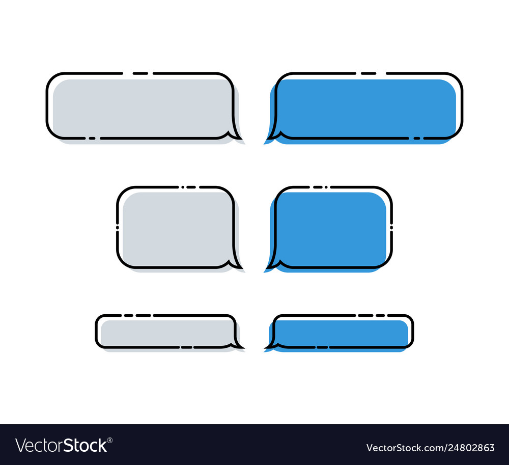 Set messages bubbles flat Royalty Free Vector Image