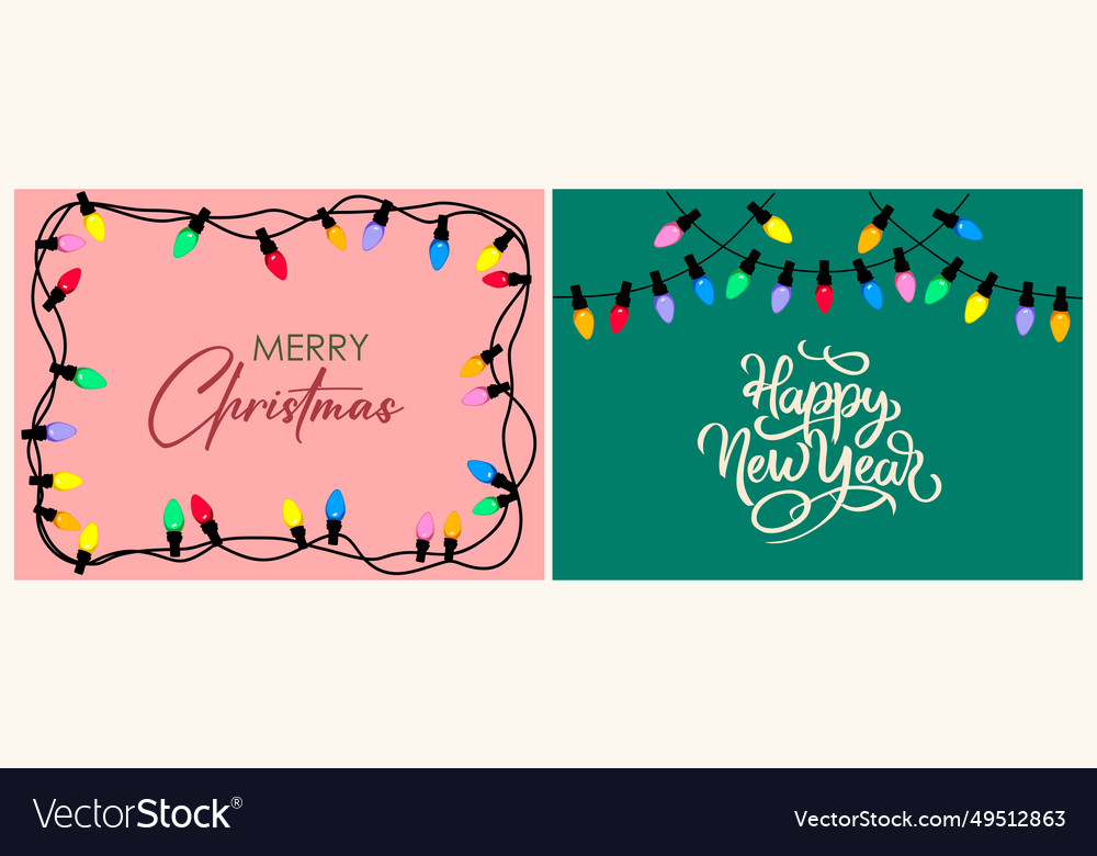 Set of christmas happy new year card templates Vector Image