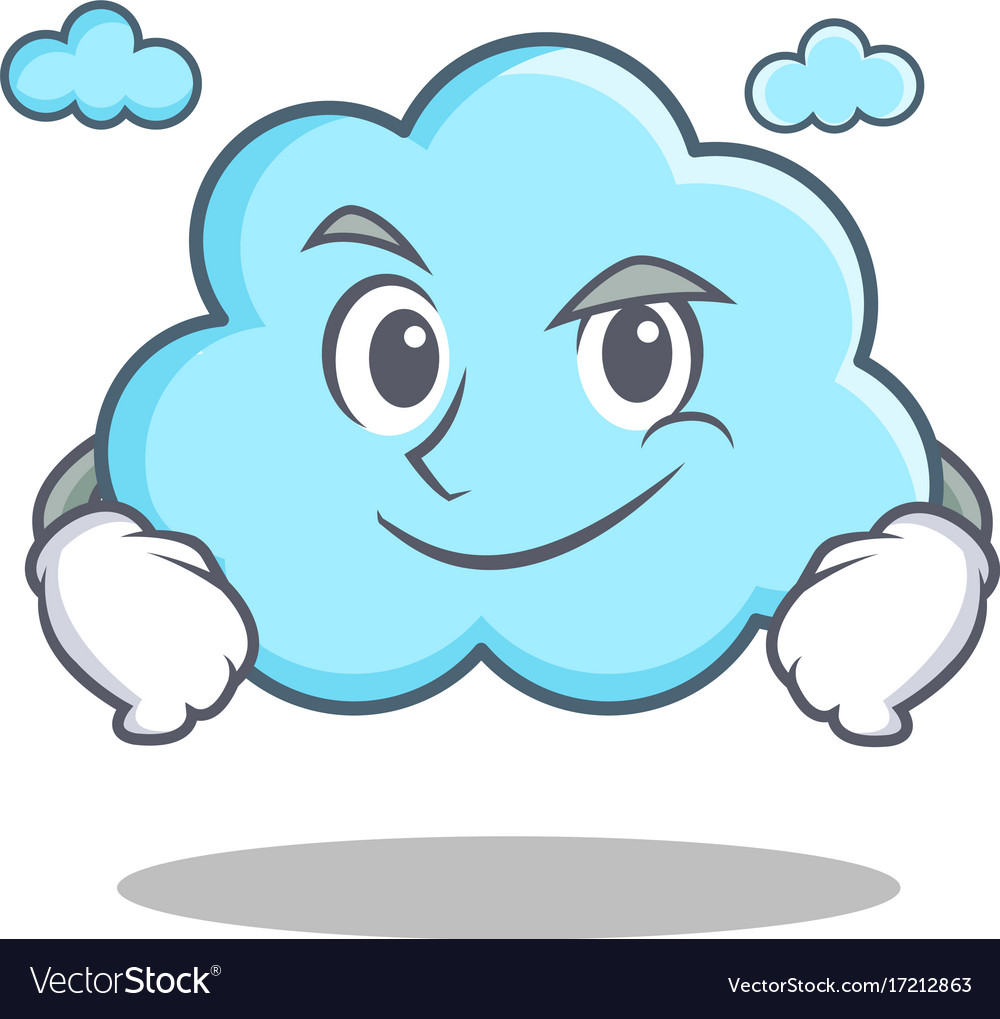 Smirking cute cloud character cartoon Royalty Free Vector Smirking cute cloud character cartoon Royalty Free Vector