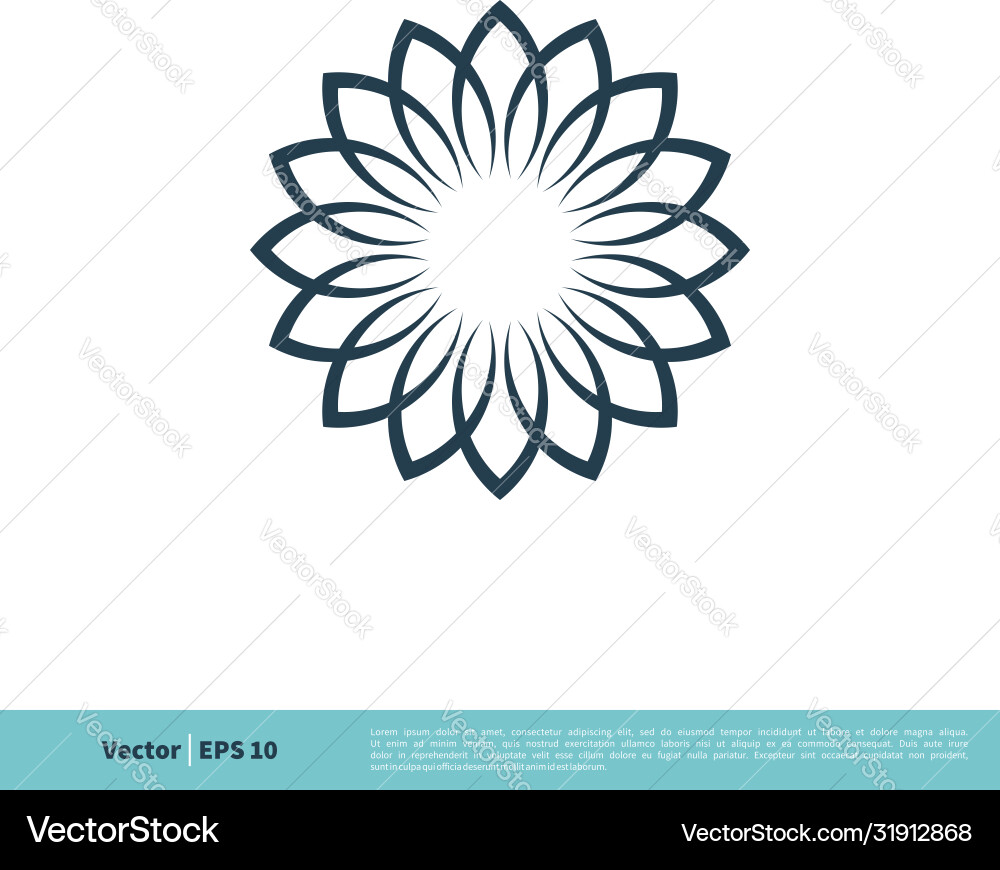 Abstract ornamental circle flower icon logo Vector Image