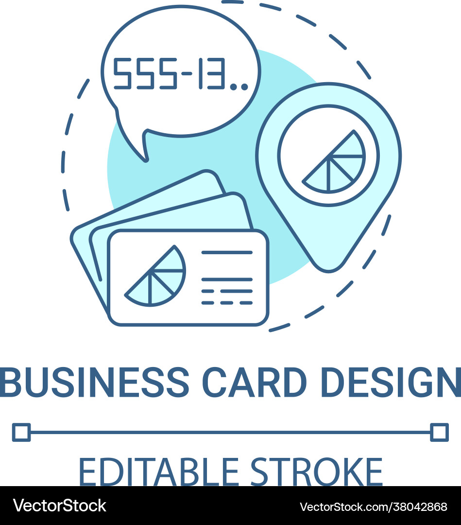 Business card design concept icon Royalty Free Vector Image