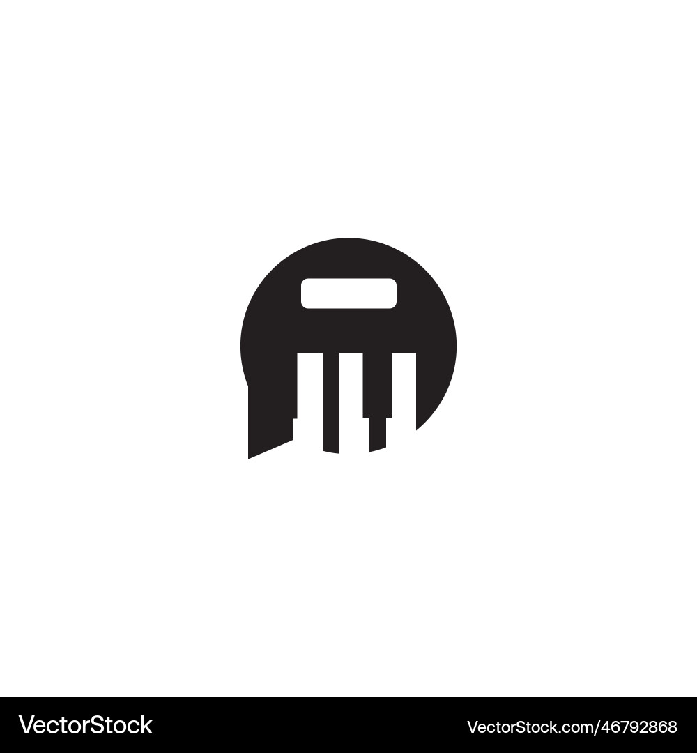 Chat music piano logo design abstract Royalty Free Vector