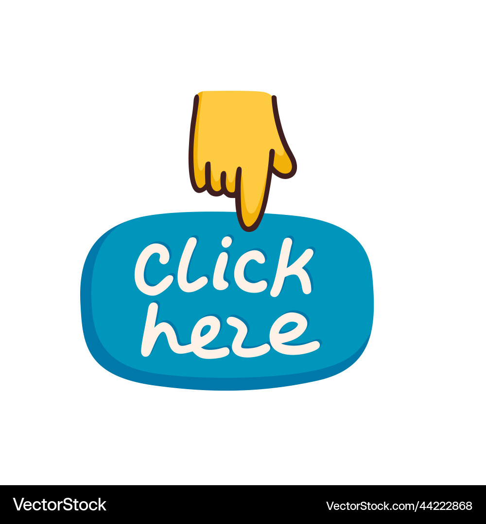 Click here sticker for a social media making Vector Image