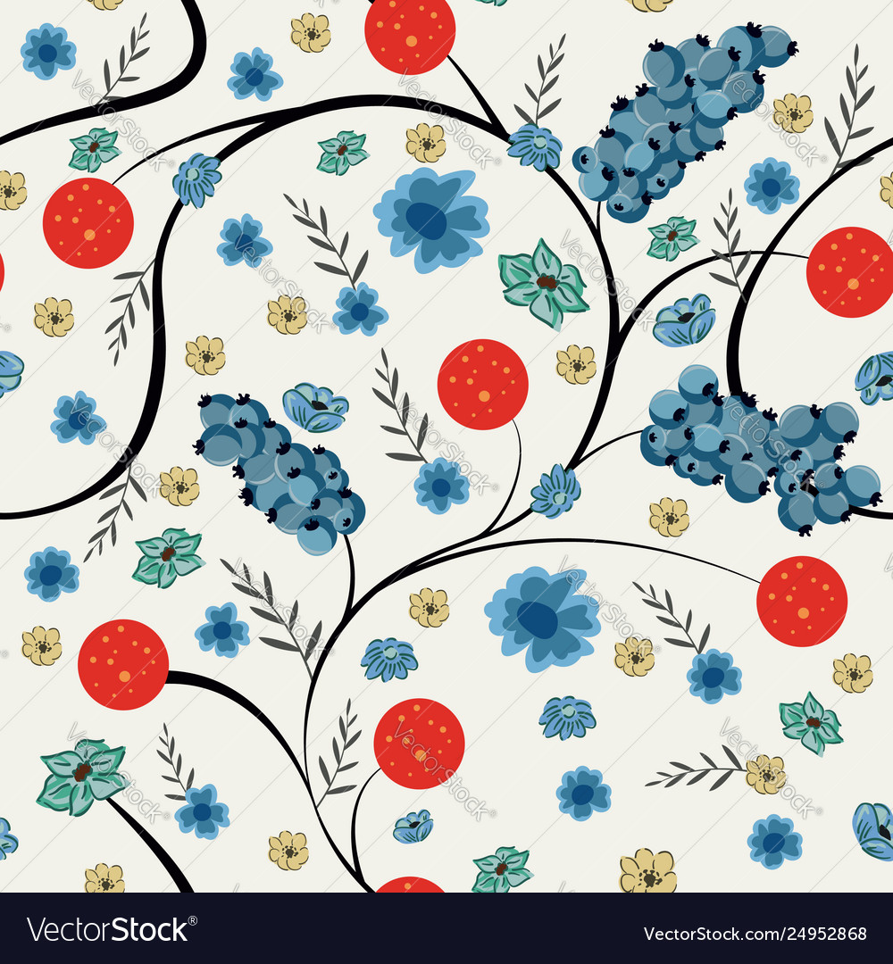 Floral seamless pattern spring flowers Royalty Free Vector