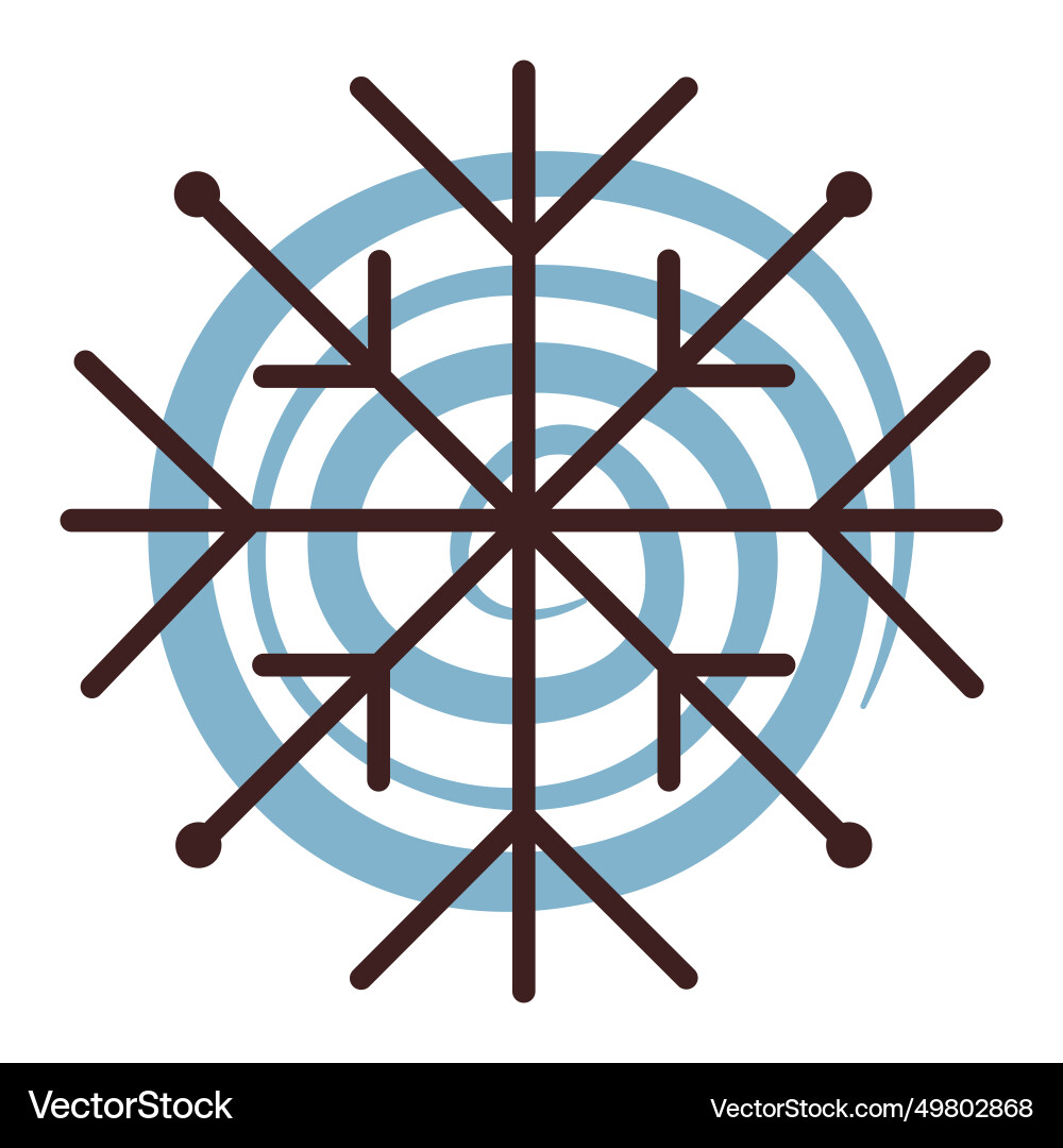 Groovy snowflake winter season icon Royalty Free Vector