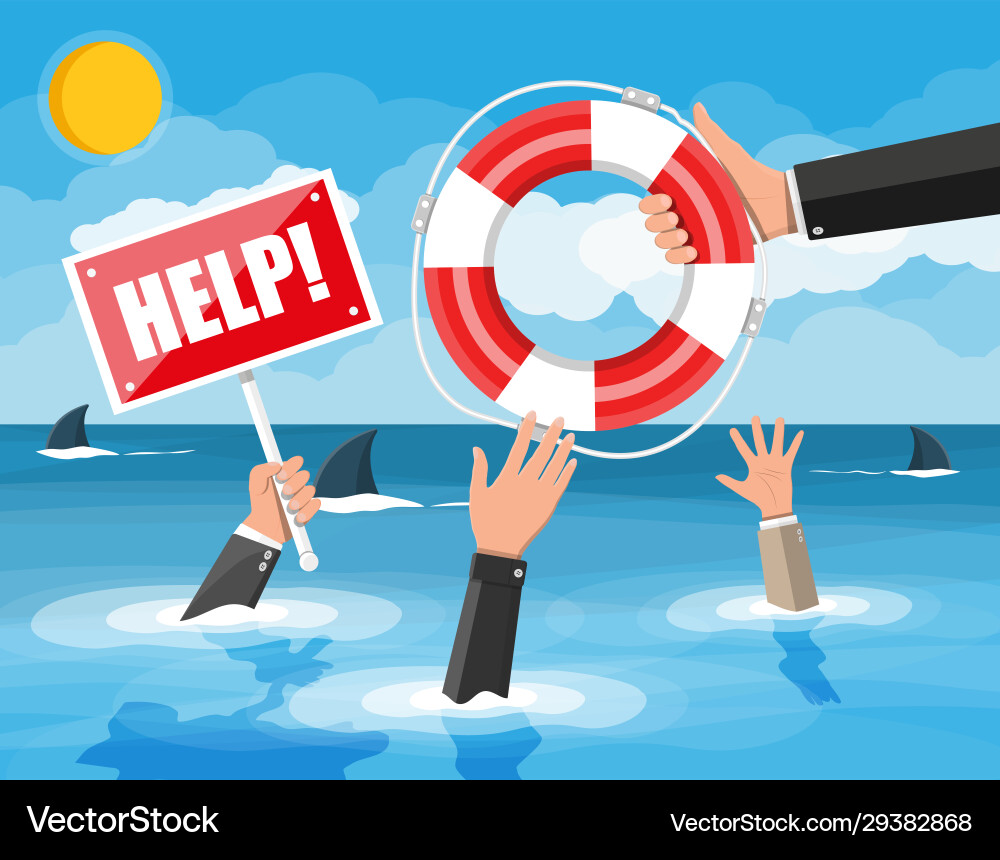 Helping business to survive Royalty Free Vector Image