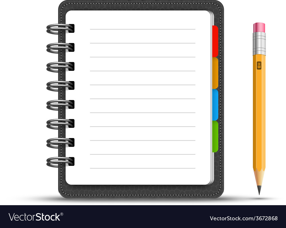 Leather notebook Royalty Free Vector Image - VectorStock