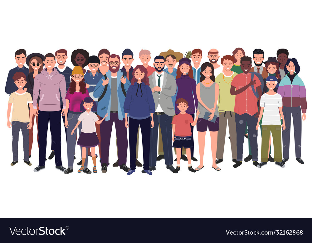 Multinational group people isolated Royalty Free Vector Multinational group people isolated Royalty Free Vector