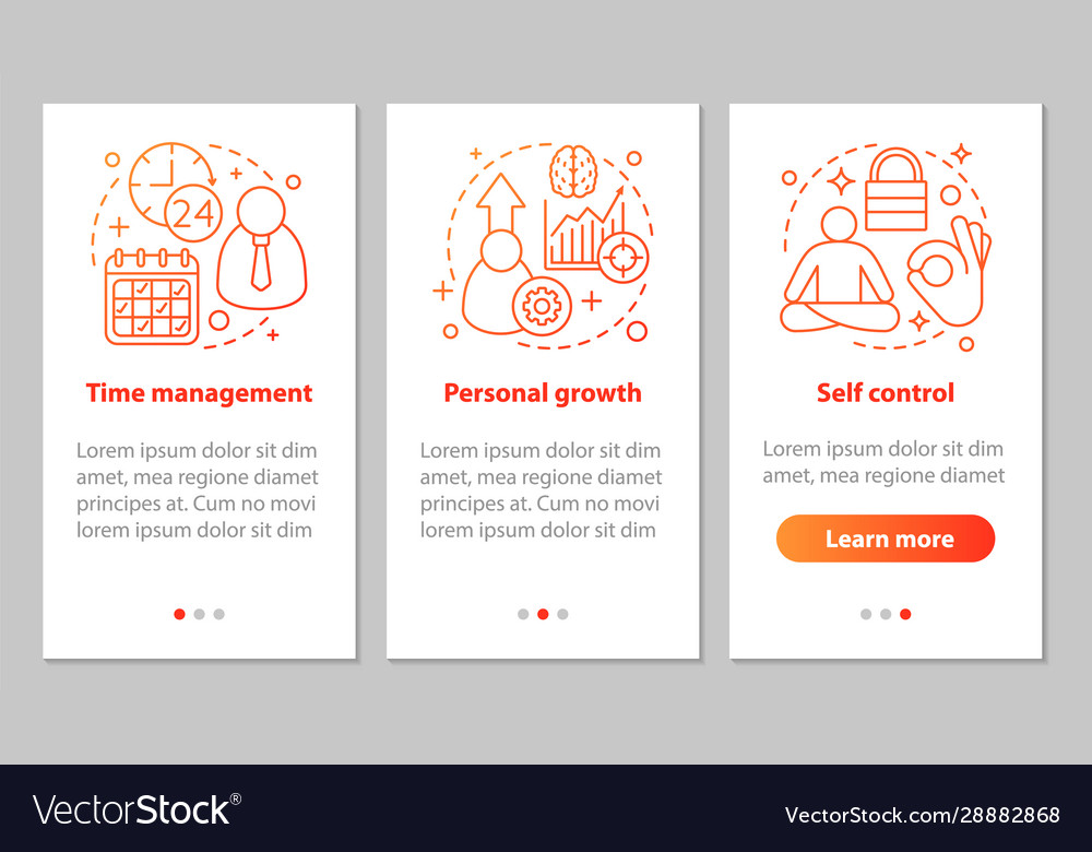 Personal qualities onboarding mobile app page Vector Image
