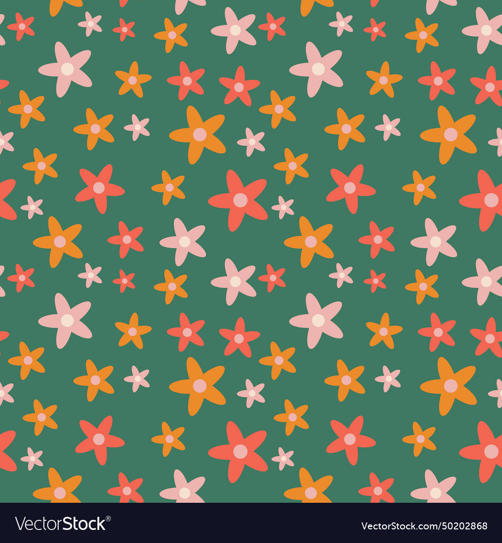 Seamless flower pattern element shape doodle Vector Image