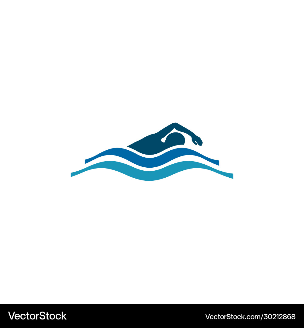 Swimmer logo design template Royalty Free Vector Image