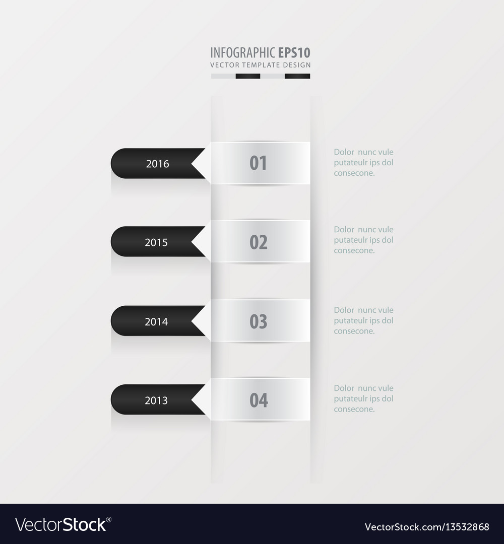 Timeline template black and white color Royalty Free Vector