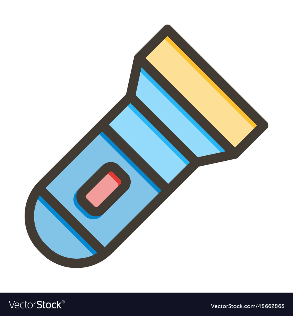 Torch thick line filled colors icon for personal Vector Image