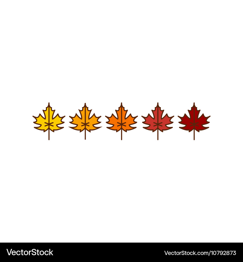 Autumn maple leaves icons Royalty Free Vector Image