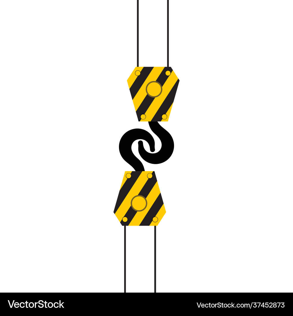 Crane hook icon or sign on white background stock Vector Image