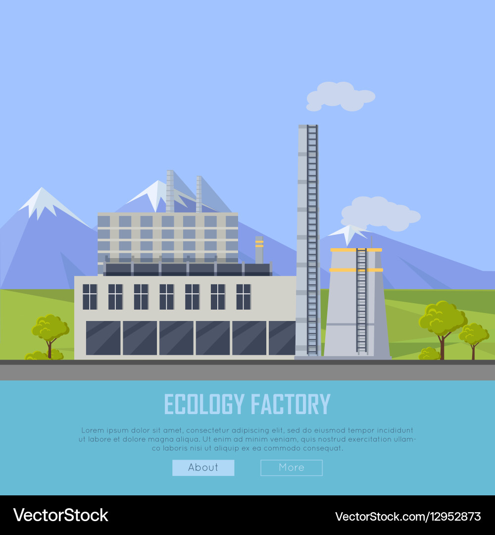 Ecology factory banner Royalty Free Vector Image
