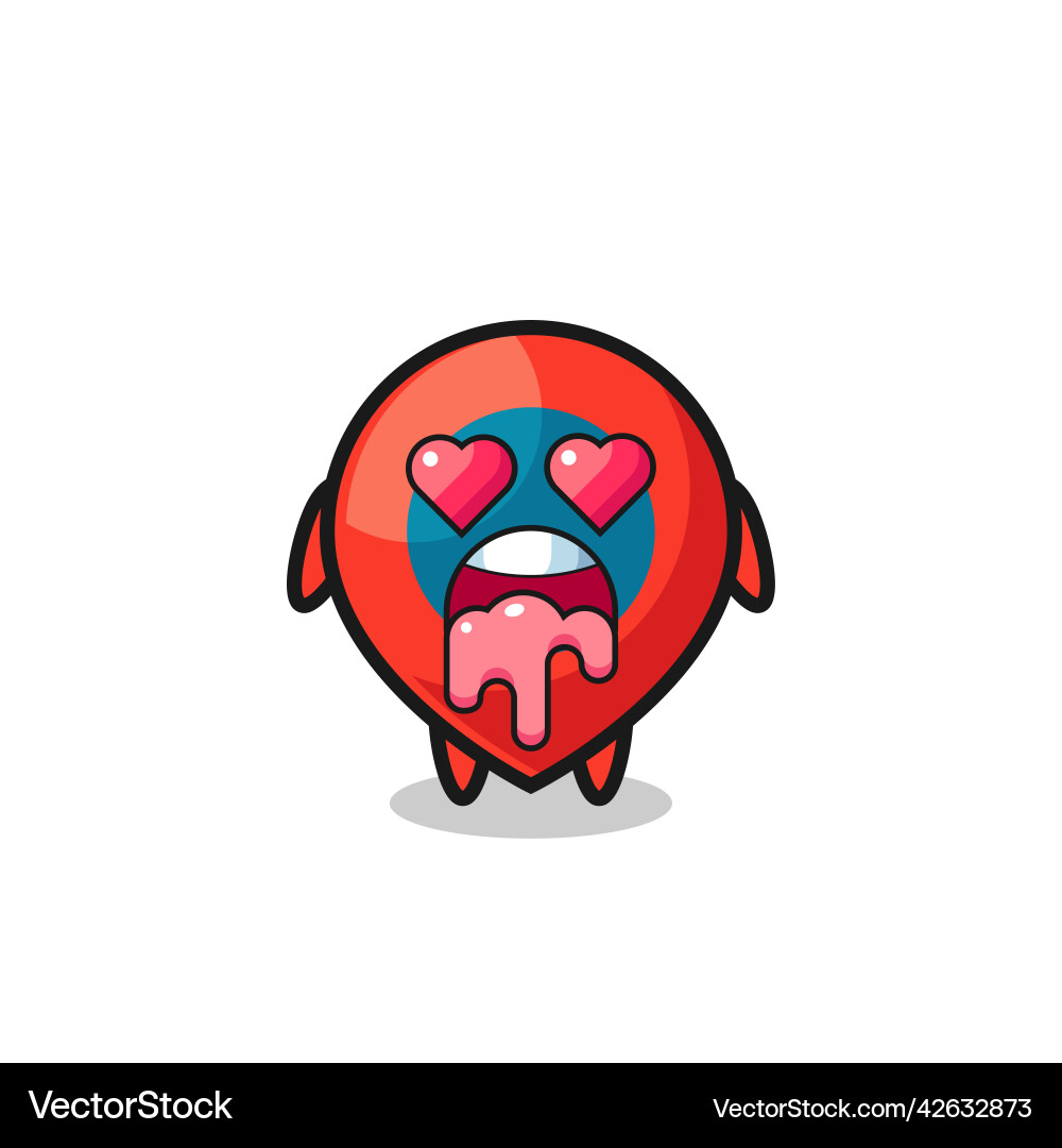Falling in love expression of a cute location Vector Image