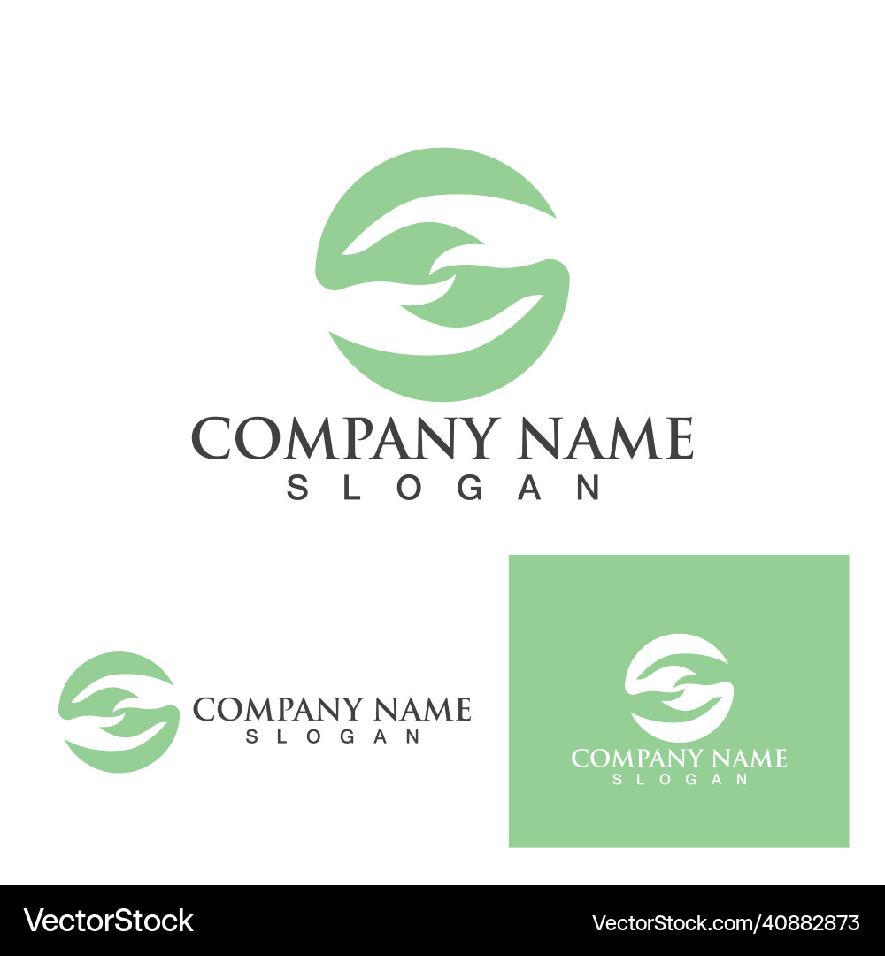 Hand care logo and symbols template Royalty Free Vector