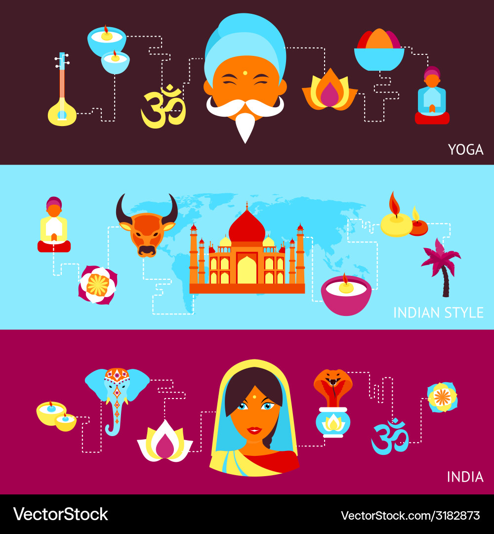 India banner set Royalty Free Vector Image - VectorStock