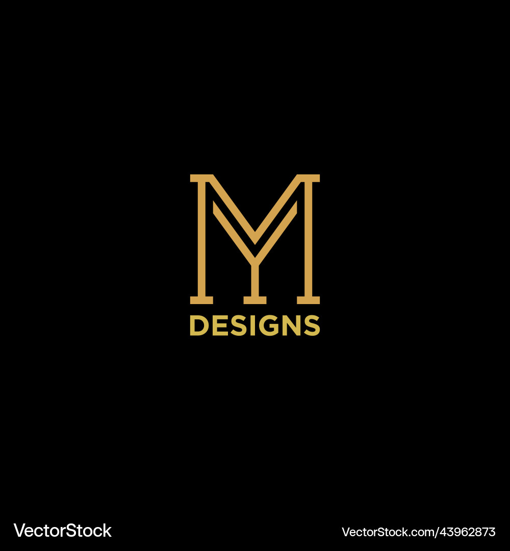 Letter my or ym luxury monogram logo design Vector Image