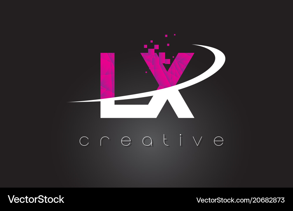 Lx l x creative letters design with white pink Vector Image
