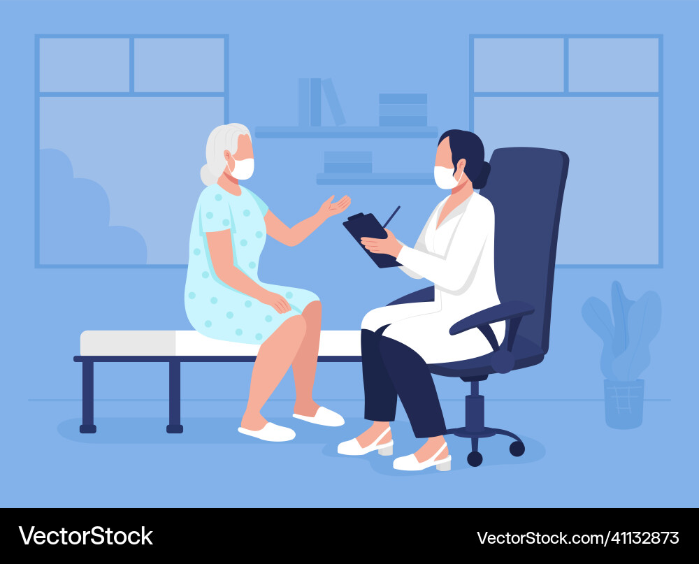 Medical consultation flat color Royalty Free Vector Image