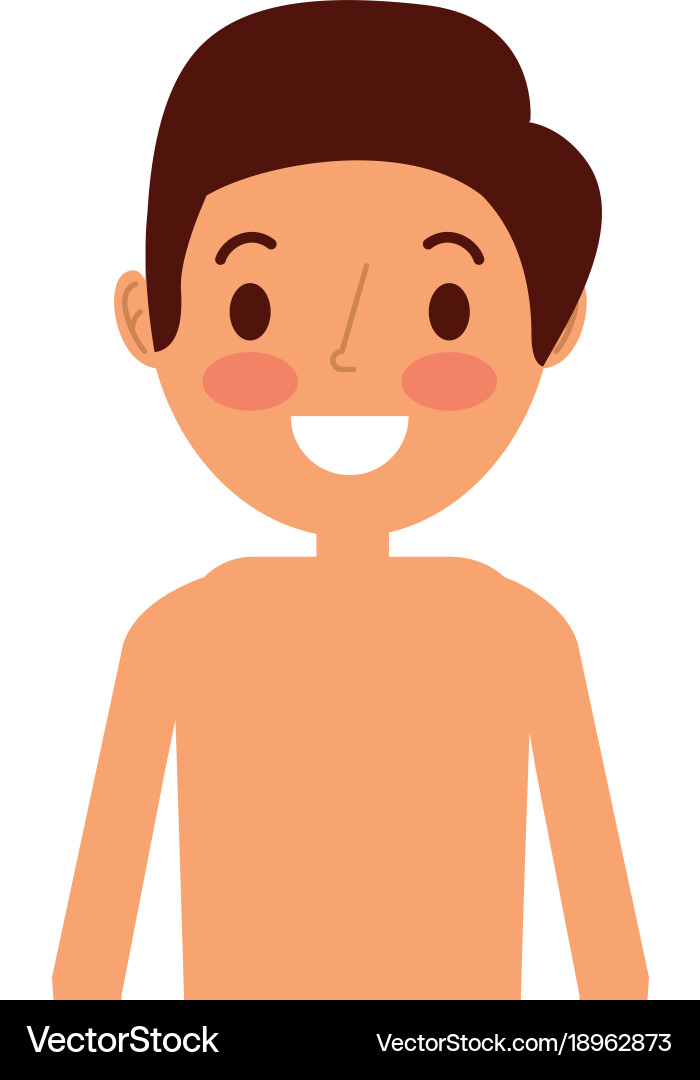 Portrait smiling man character cartoon Royalty Free Vector