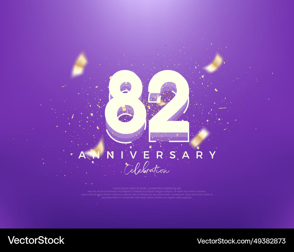 Retro number 82nd on a modern blue background Vector Image