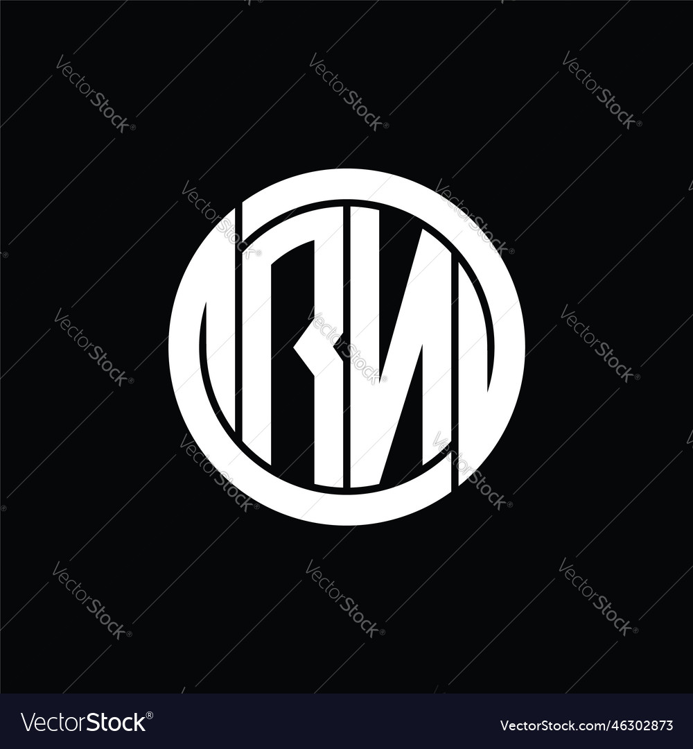 Rn logo monogram shield inside circle shape Vector Image
