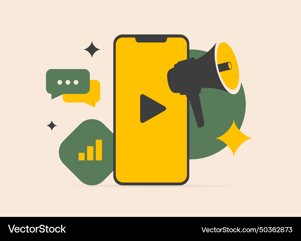 Short-form video ads for effective marketing Vector Image