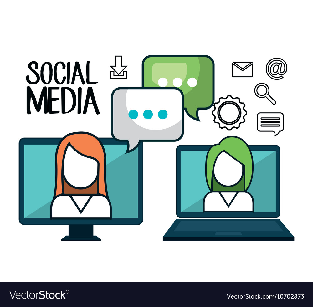 Technology social media design isolated Royalty Free Vector