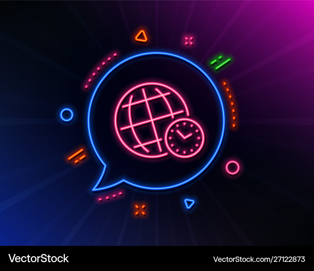 Time zone line icon world clock sign watch Vector Image