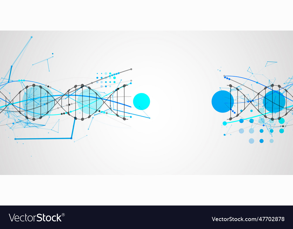 Abstract Dna Background With Plexus Effect Vector Image
