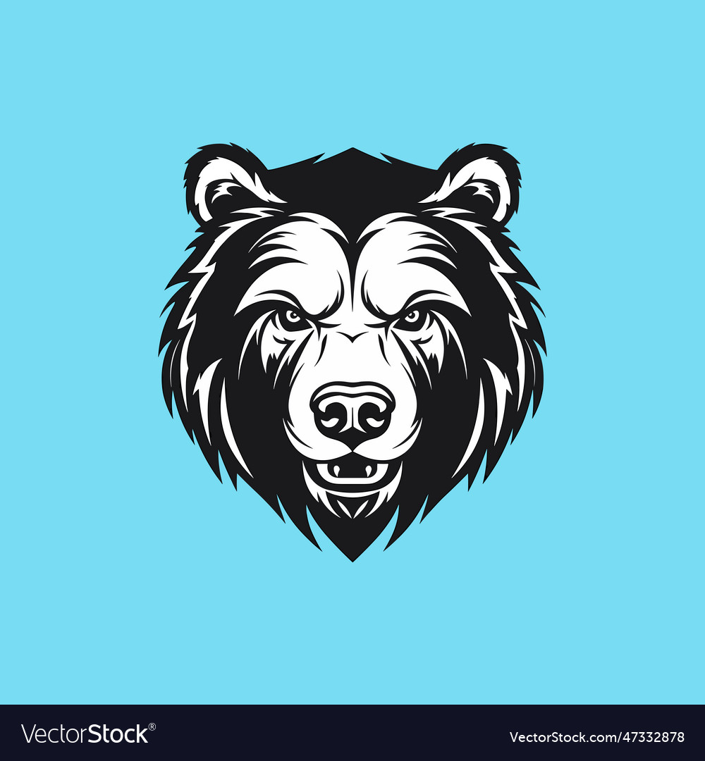 Bear head logo design template Royalty Free Vector Image